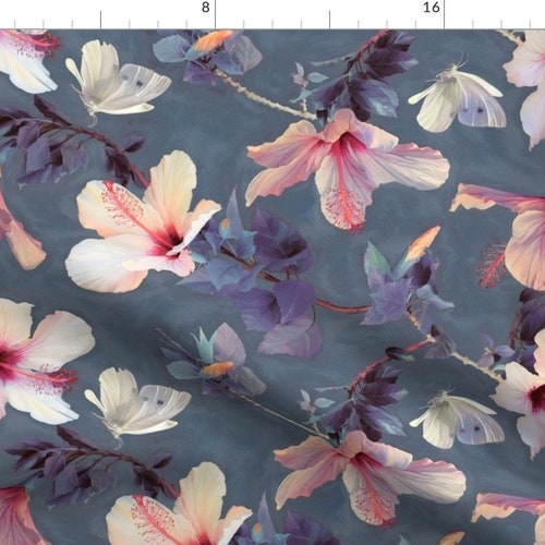 Boho Botanical Cotton Fabric Pattern Cotton by Peace_shop - Etsy