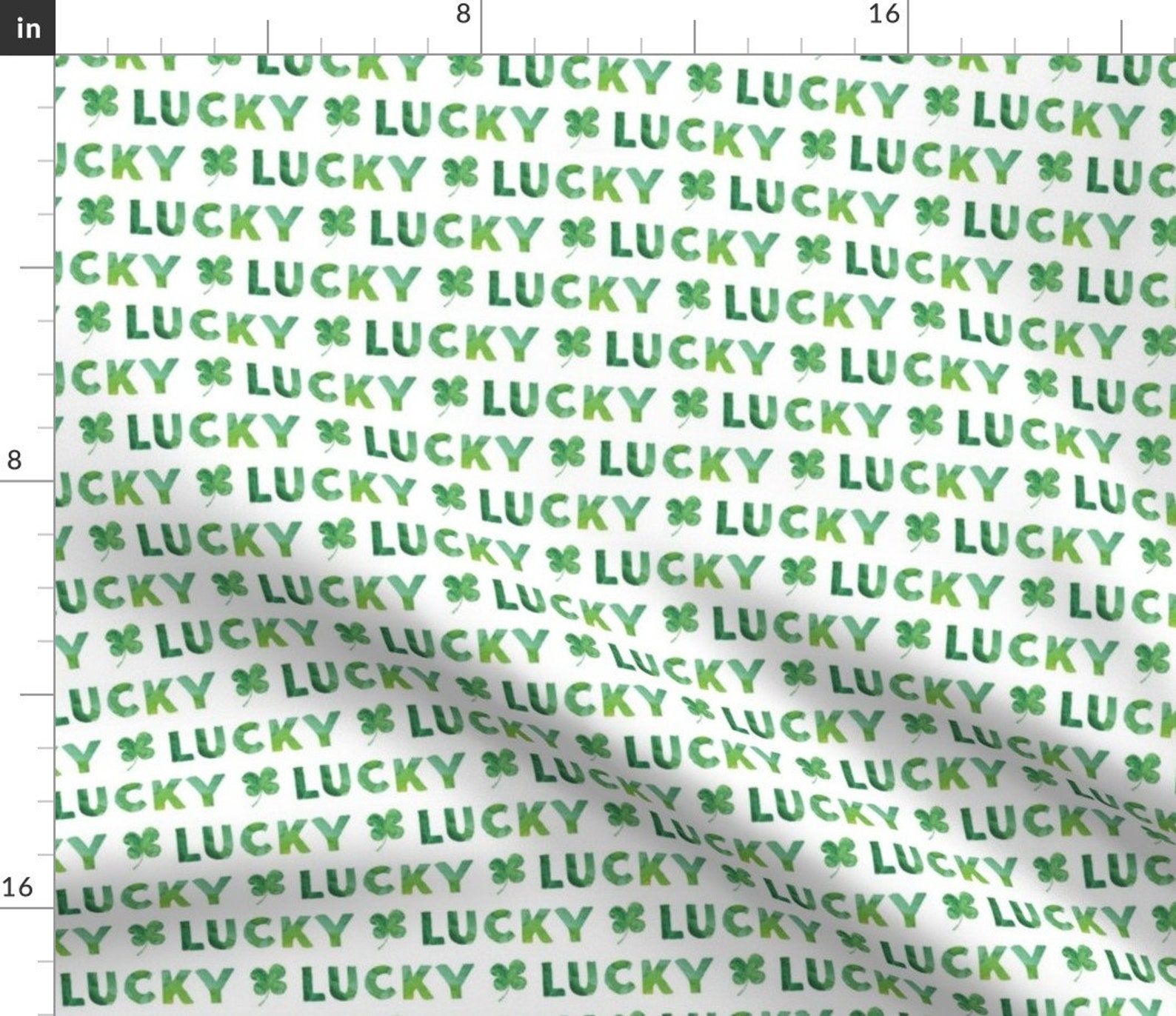 Lucky Fabric Lucky Watercolor by Littlearrowdesign Good | Etsy