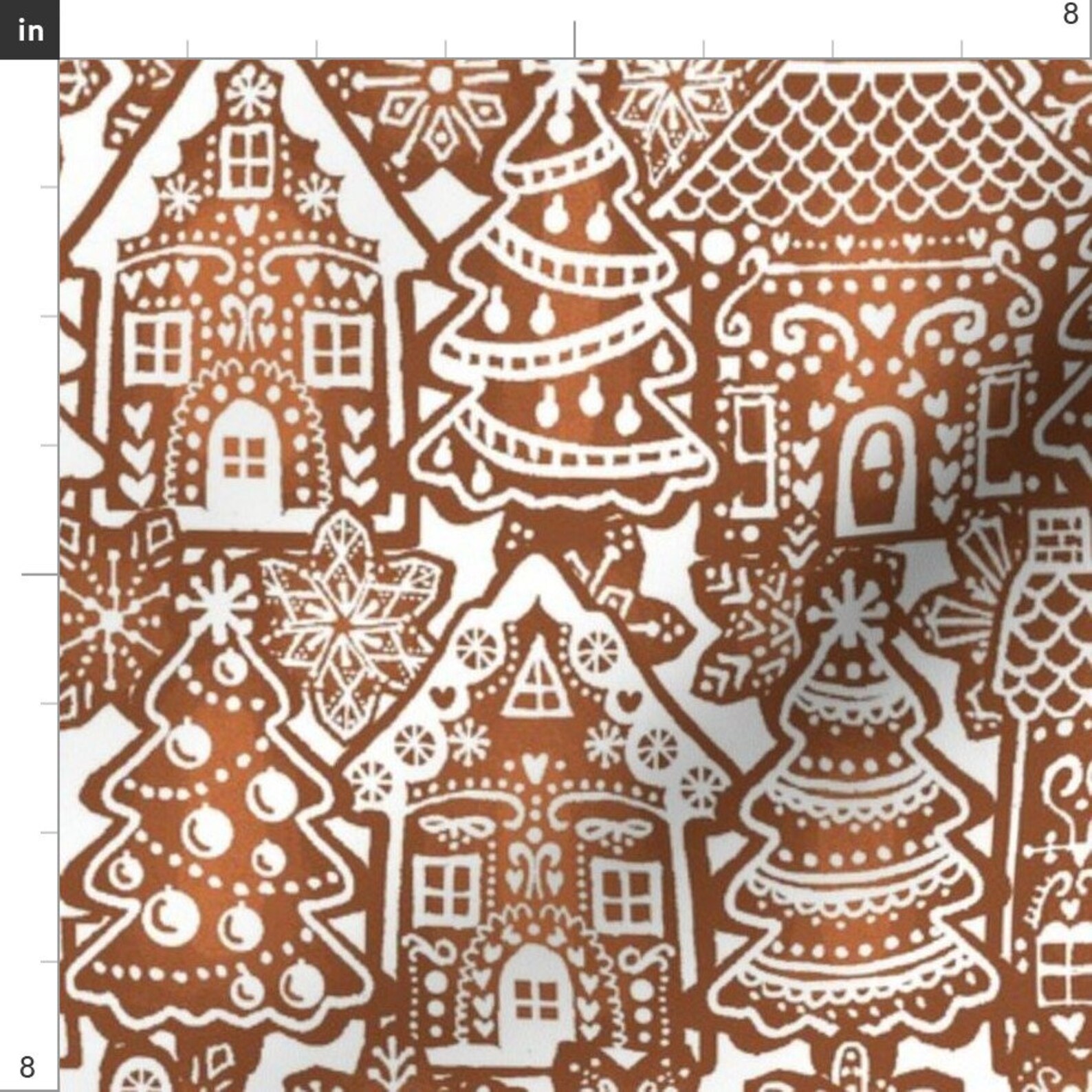 Gingerbread Village Cookies Fabric Holiday Gingerbread - Etsy
