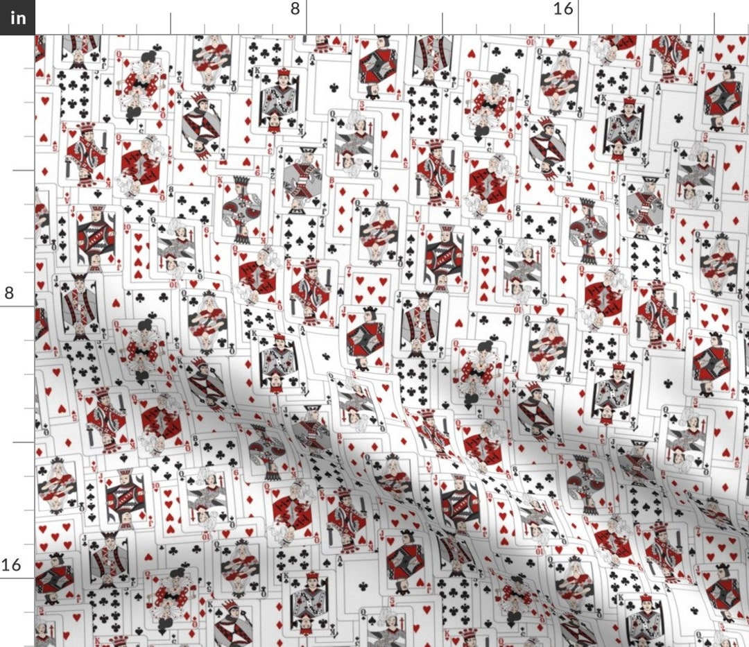 Playing Cards Fabric the Whole Deck in Bw by Mag-o Playing Card Games ...