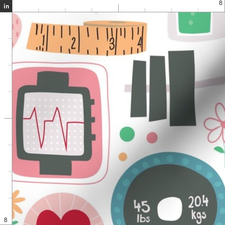 Fitness Fabric Fabulous Fit Fun by Designs by Lisa K | Etsy