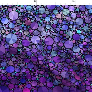 Geometric Purple Polka Dots Astrological Fabric Purple Circles by ...