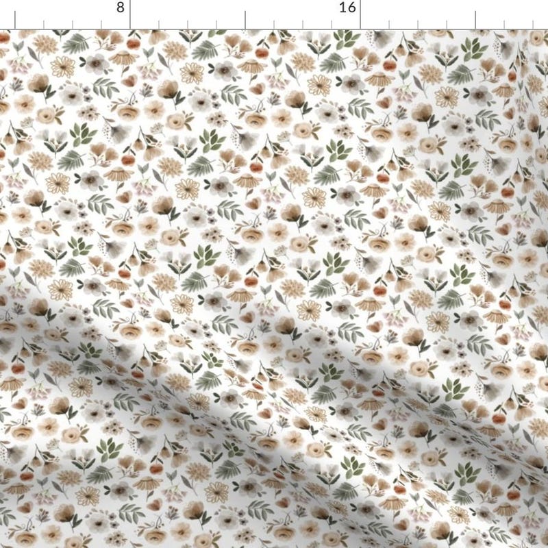 Sage Floral Fabric - Etsy