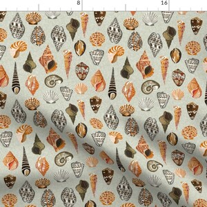 Shell Fabric Seashells Beach Summer Mint Ocean Water Sea | Etsy