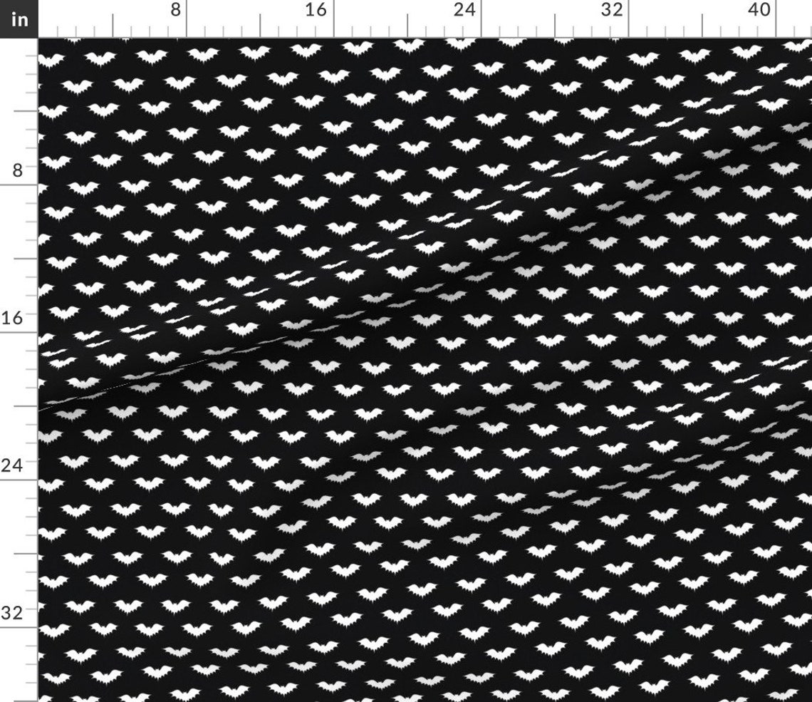 Bats b&w fabric by Little Arrow Designs Cotton fabric by | Etsy