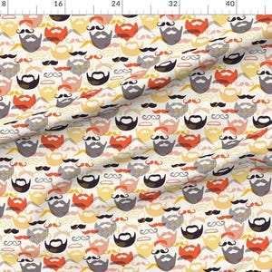 Beard + Mustache Fabric - Modstache and Beards by Katerhees - Mod ...