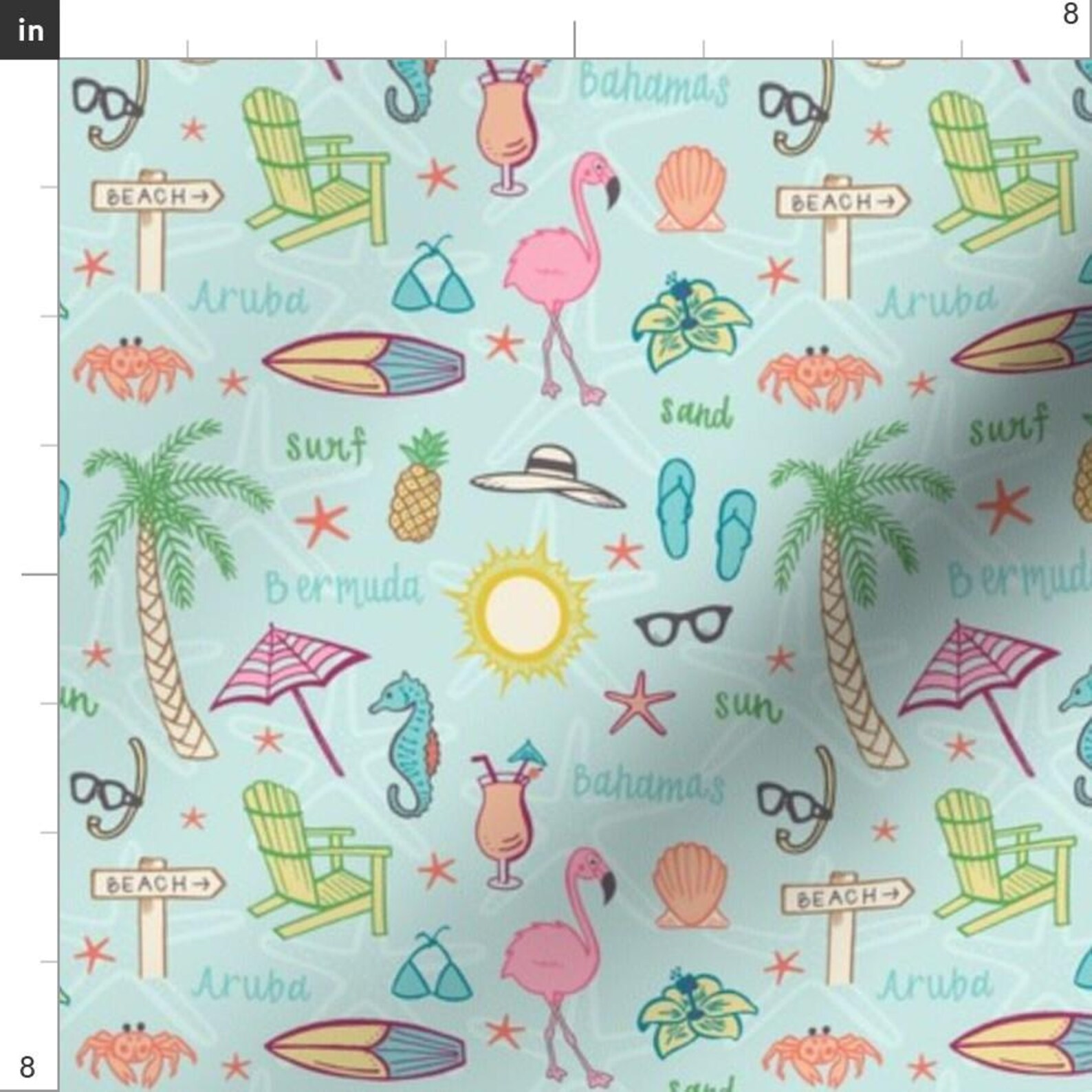 Tropical Islands Fabric - Let's Go to the Beach by Jaymehennel - Summer ...