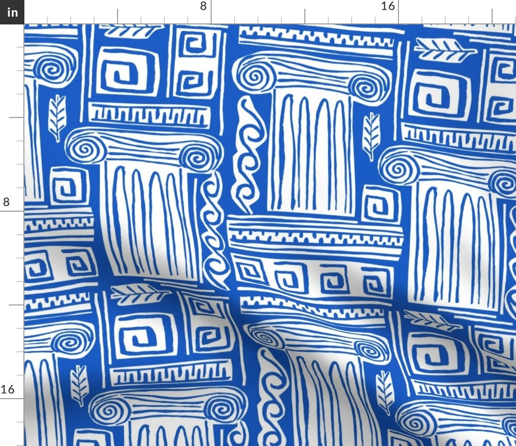 Greek Fabric Iconic Greek Pattern by Statement Goods Greek - Etsy UK
