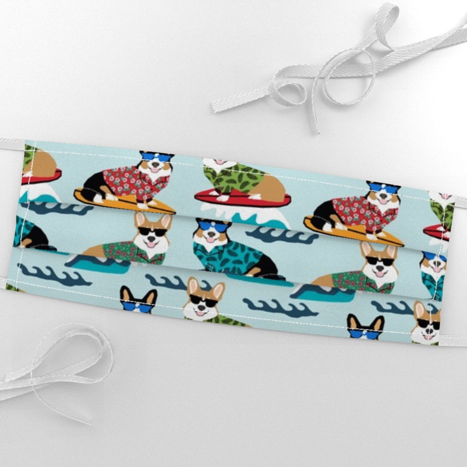 Surfing Corgis Fabric Corgis Surfing Fabric Tropical Summer - Etsy Surfing Corgis Fabric Corgis Surfing Fabric Tropical Summer - Etsy