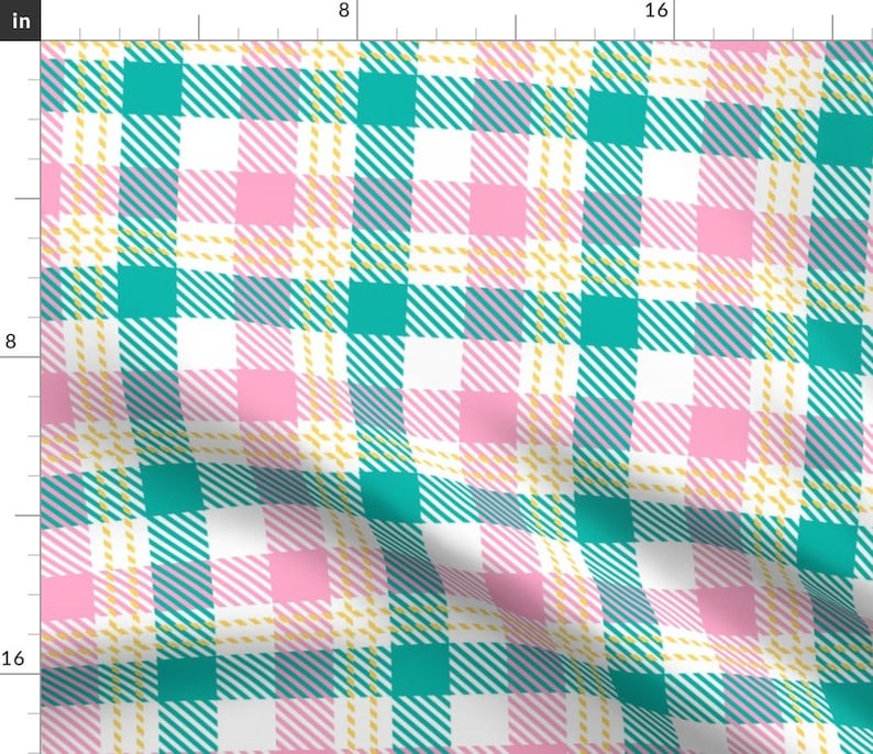 Pastel Plaid Fabric Butterfly Plaid by Pond Ripple Pink - Etsy
