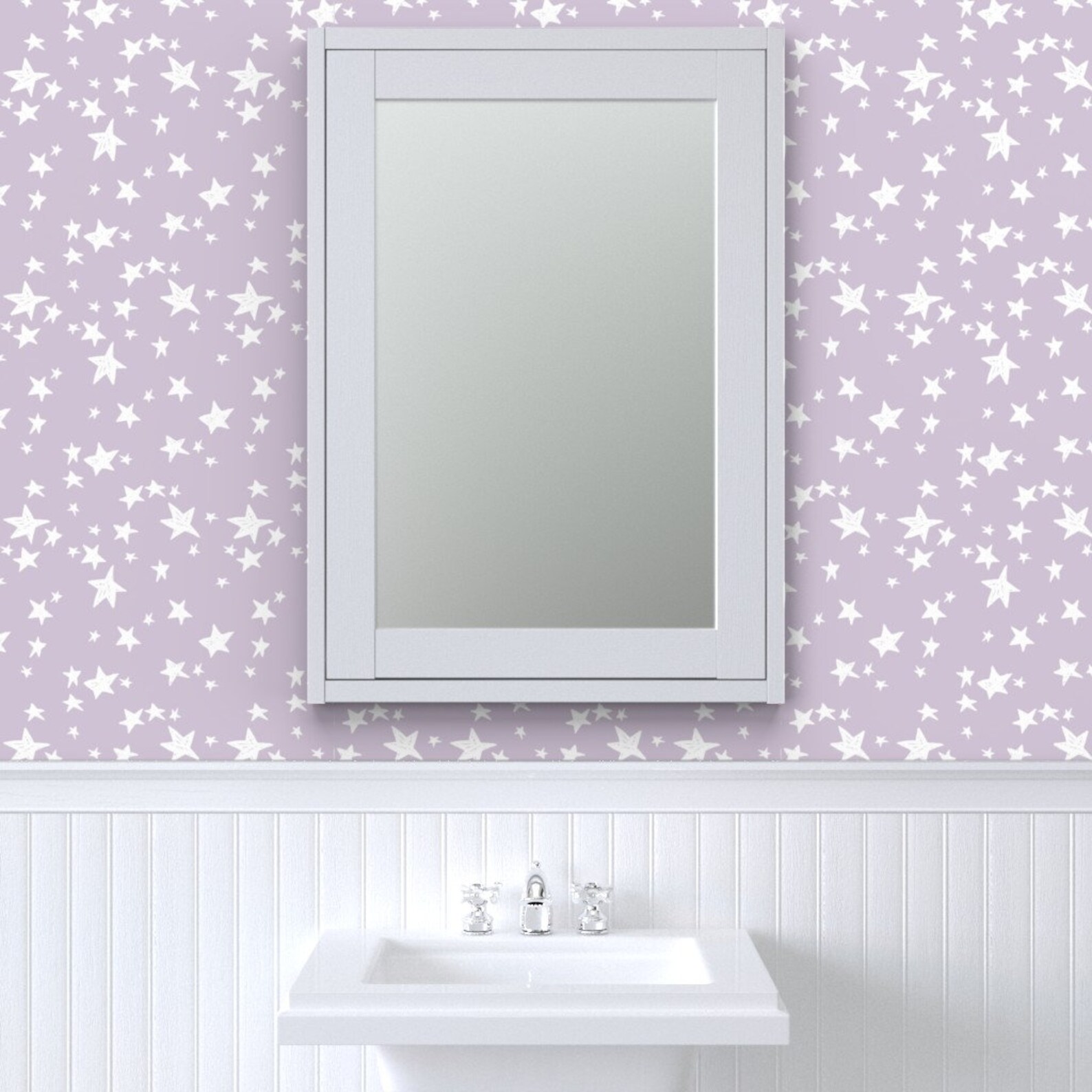 Star Wallpaper Stars Fabric Lavender Pastel by Andrea Lauren - Etsy