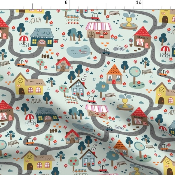 Map Fabric - Etsy