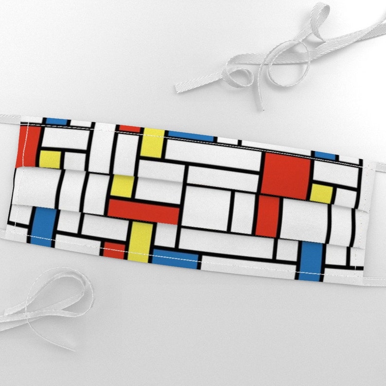 Mid-century Fabric Mod Multi Colored Mondrian Blocks by | Etsy