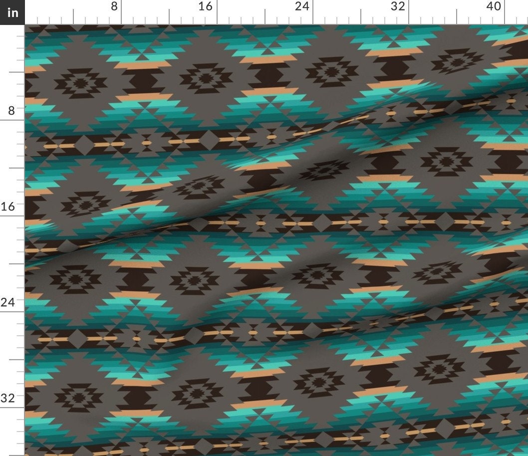 Native Fabric Navajo by 49design Native Tribal Gray - Etsy