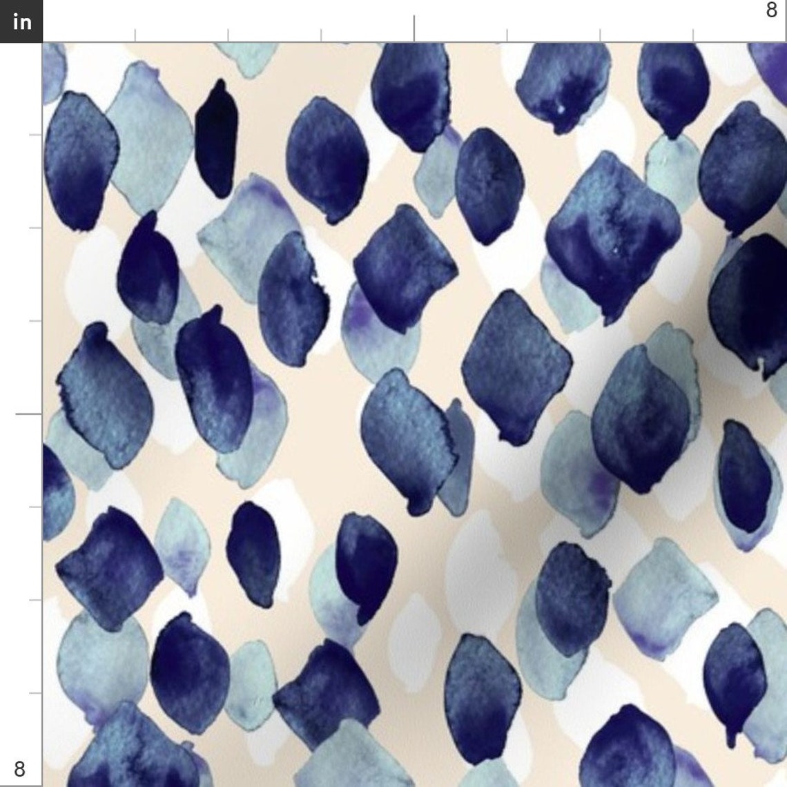 Abstract Indigo Blue Fabric Indigo Rain by Crystal Walen - Etsy
