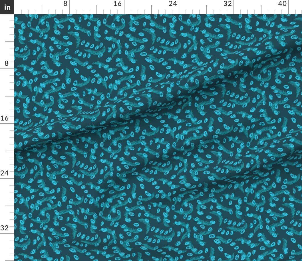 Teal Abstract Fabric Abstract Pattern by Boyusya Abstract - Etsy UK