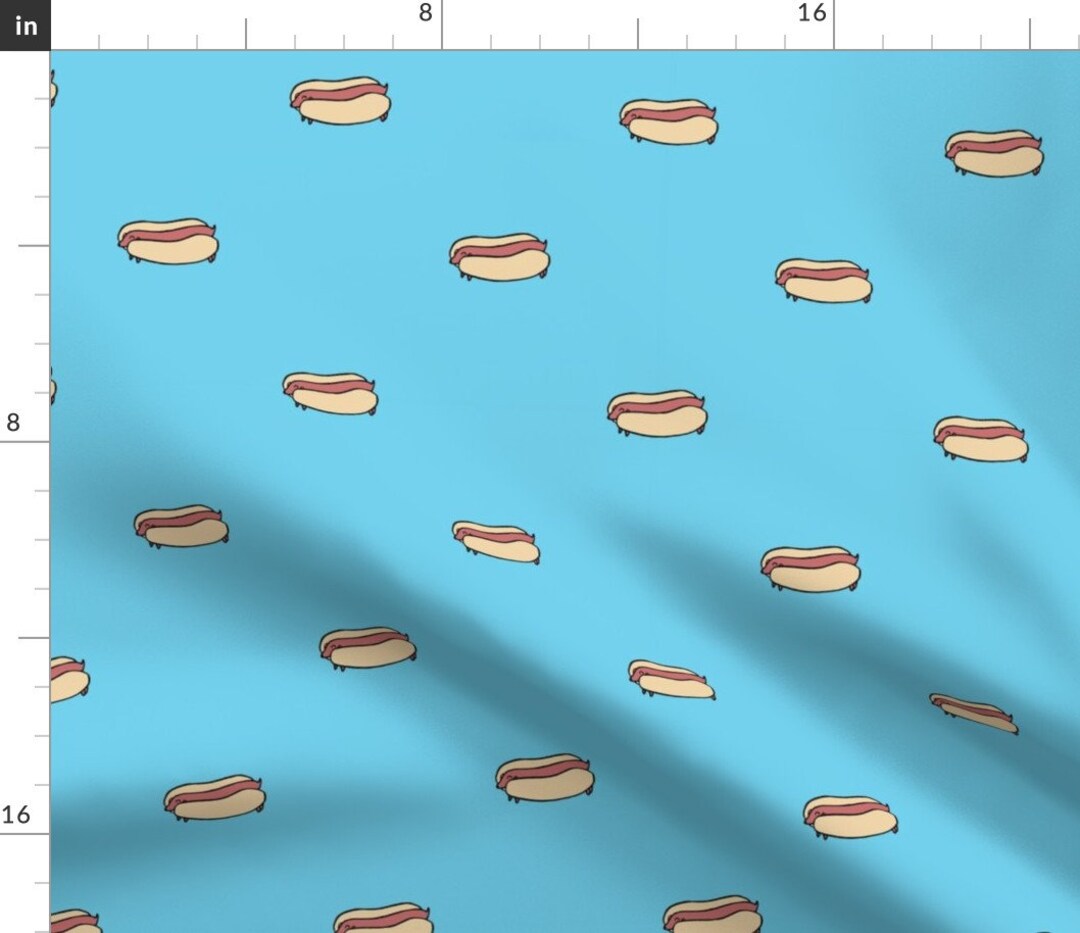 Hot Dog Fabric Hot Dogs by How-store Hot Dog Weiner Food - Etsy