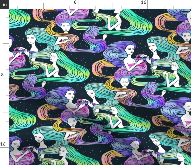 Fantasy Fabric the Auroras by Ceciliamok Universive Space - Etsy