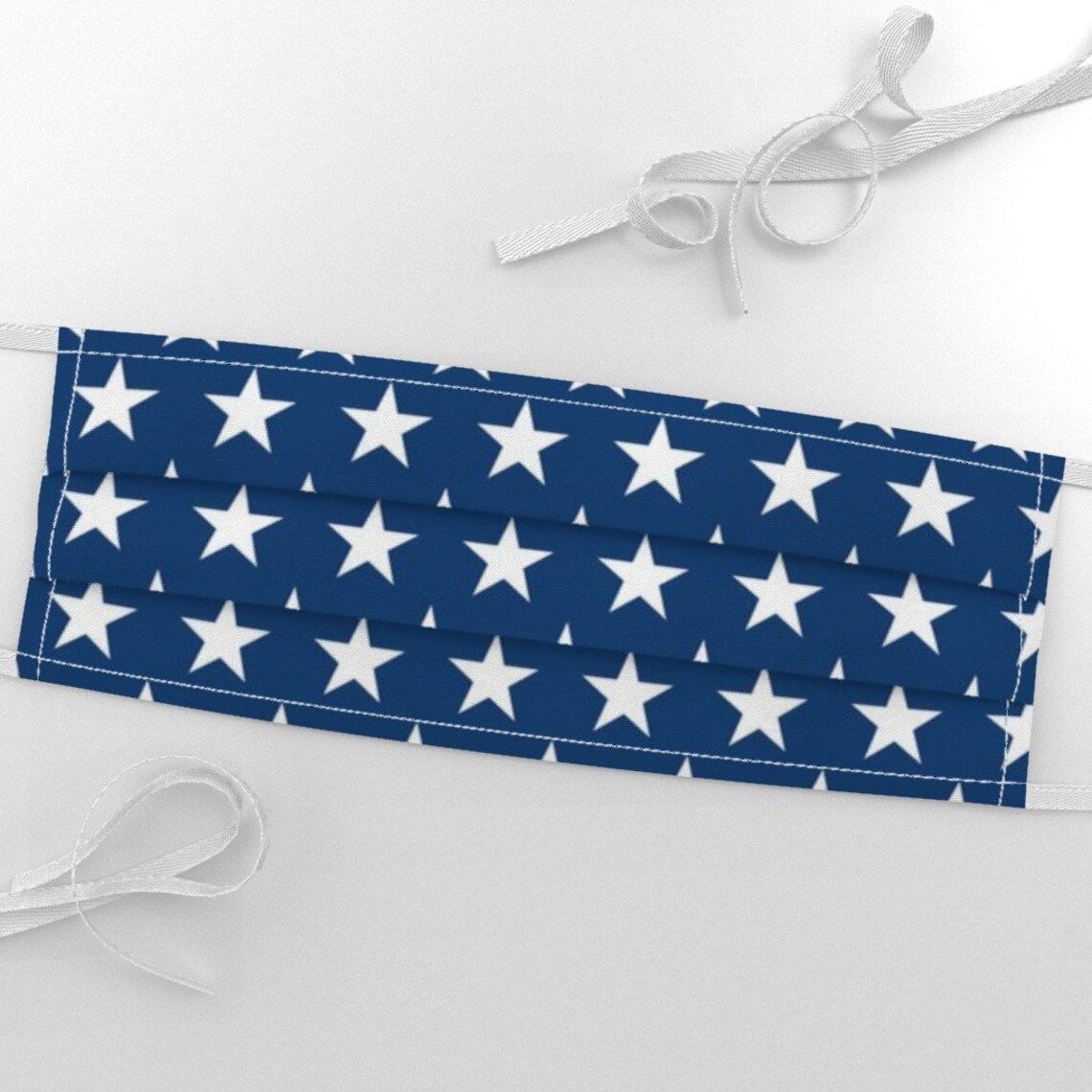 Tiny White Stars Fabric Stars on Blue by Thinlinetextiles - Etsy