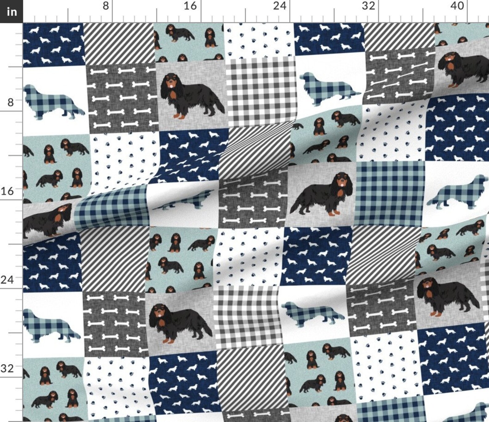 Cavalier King Charles Fabric Cavalier King Charles Spaniel | Etsy