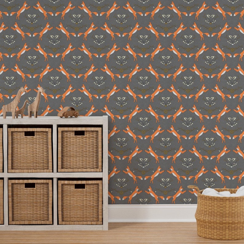 Fox Wallpaper Foxen Small by Holli Zollinger Animal - Etsy