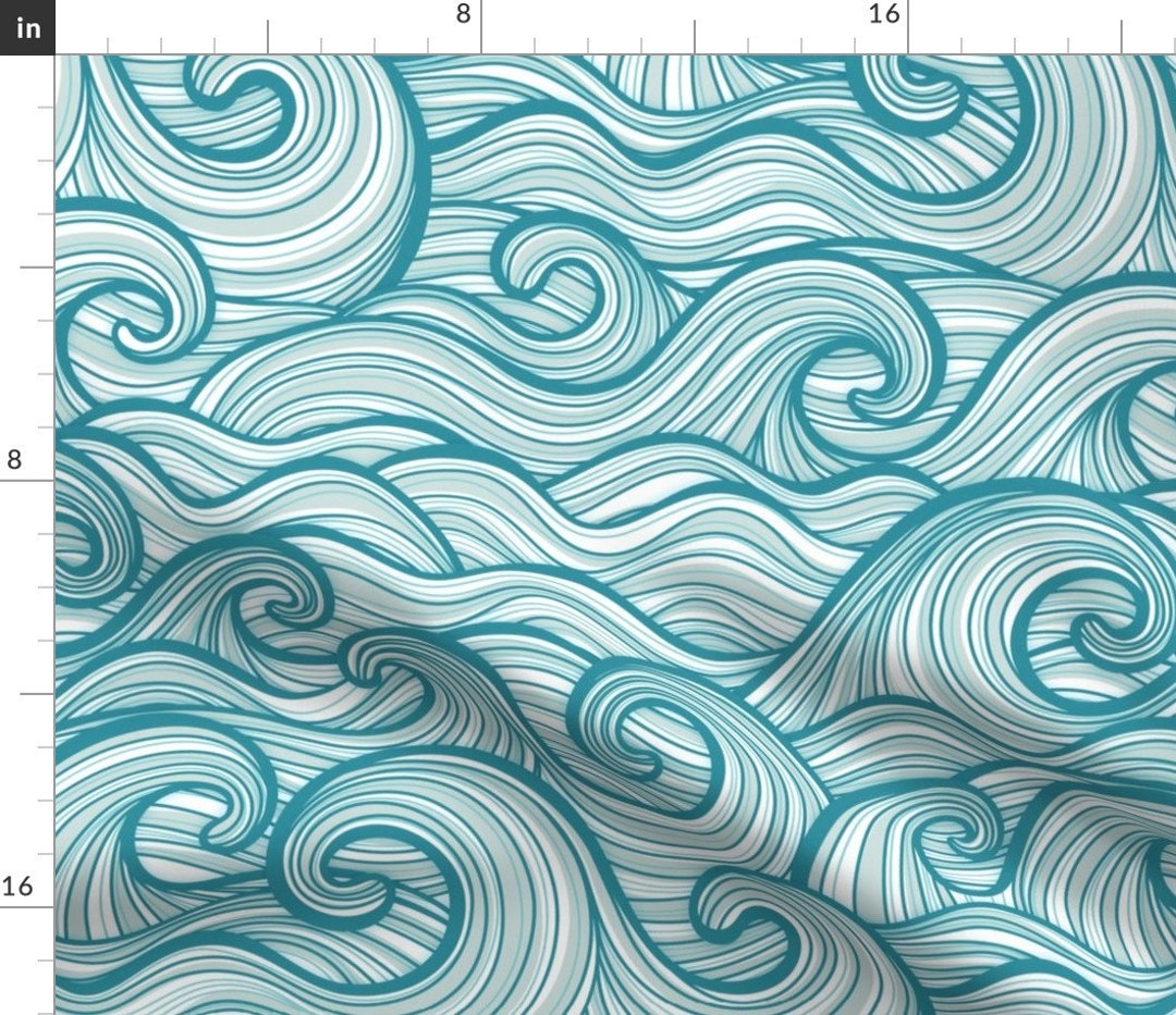 Ocean Waves Fabric Caribbean Sea by Patricia_lima Beach Sea Hawaii ...