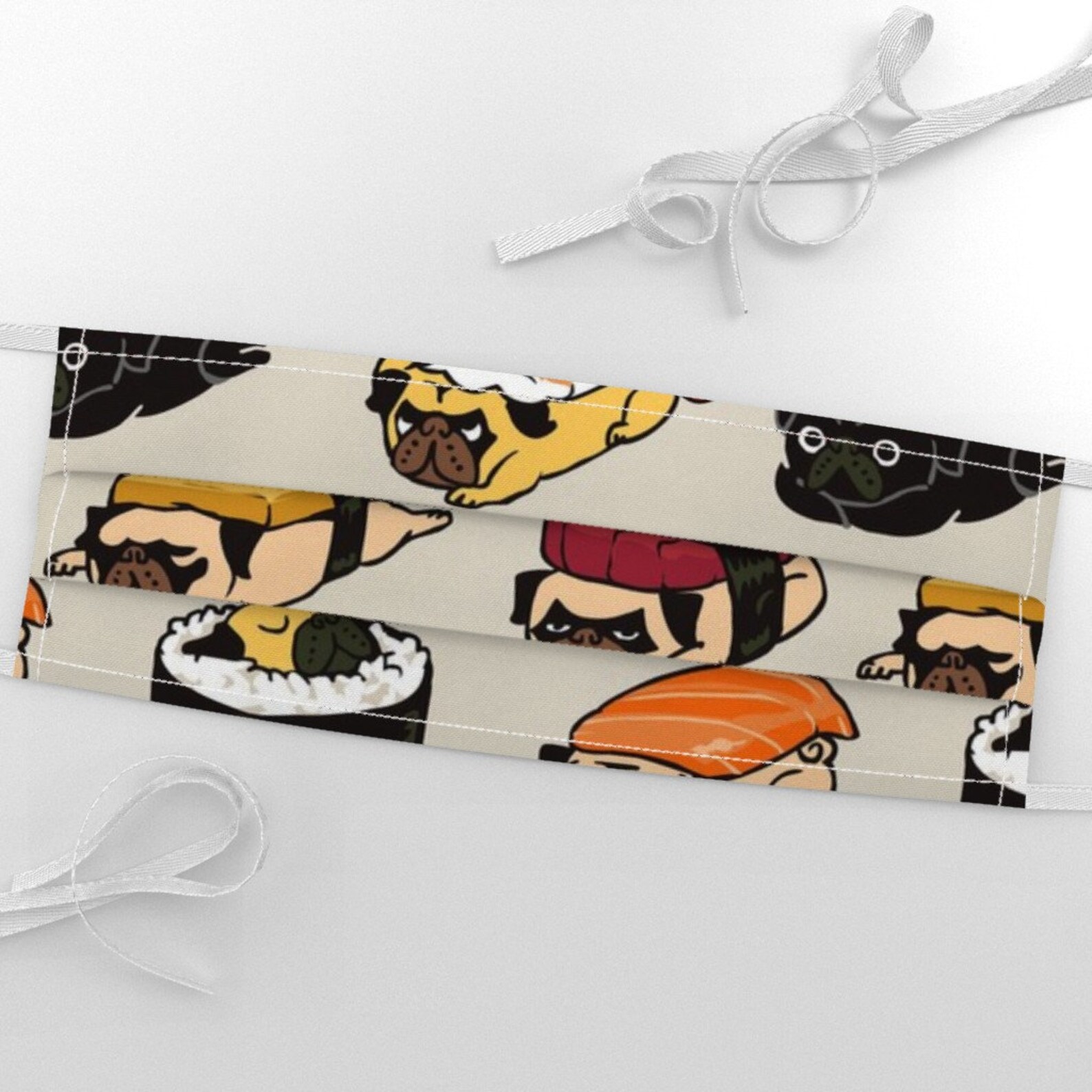 Sushi Pug Fabric Sushi Pug by Huebucket Sushi Pug Dog | Etsy