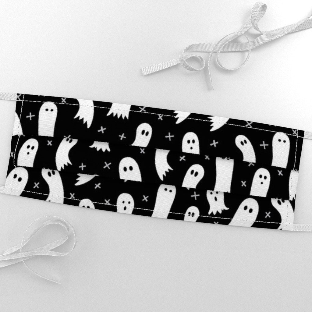 Ghosts Fabric Halloween Ghosts Black by Jaymehennel Ghost | Etsy
