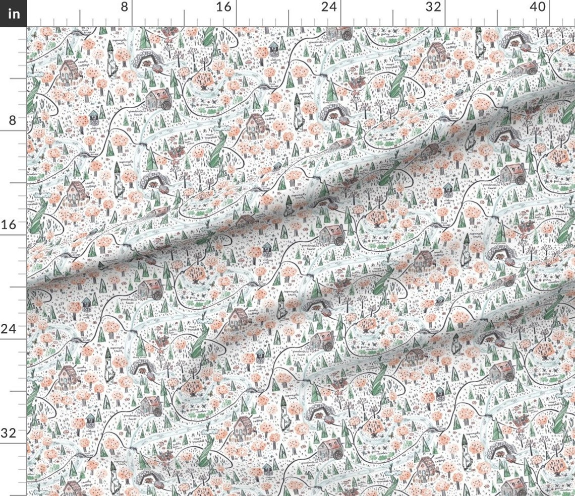 Fairy Tale Fabric Enchanted Forest Map by Thestorysmith | Etsy