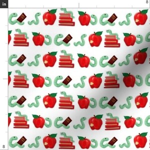 School Fabric Bookworm by Mejo Books and Learning Cotton Fabric by the ...