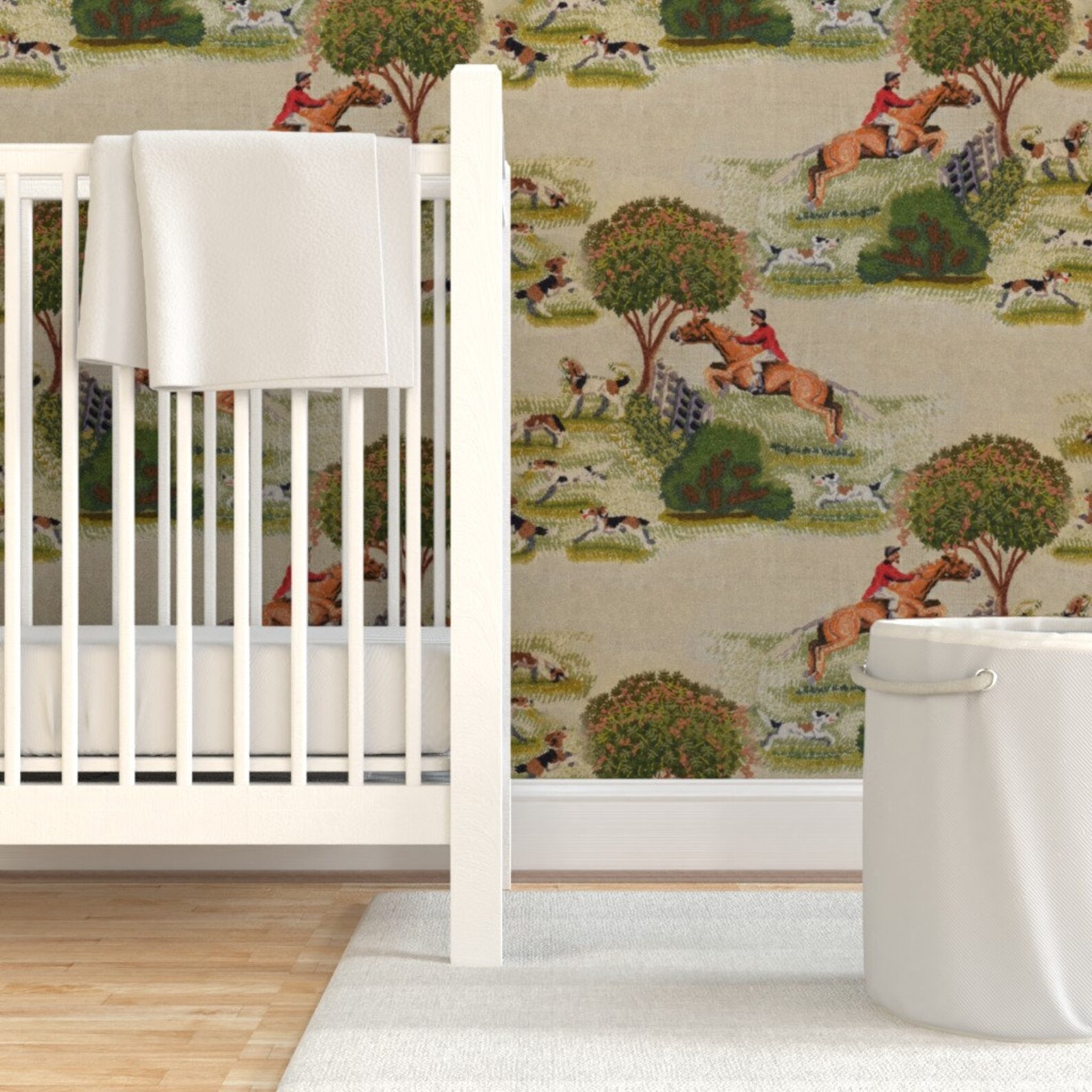 Fox Hunting Wallpaper A Crewel Hunt by Eclectic House - Etsy