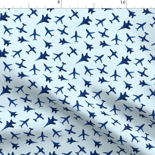 Airplane Fabric Dark Blue Plane Check by Toothpanda - Etsy