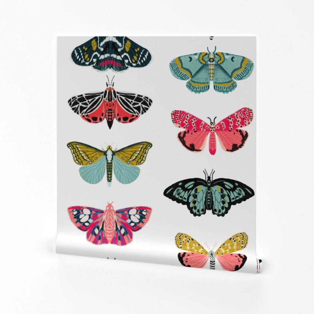 Vintage Look Removable Peel and Stick Wallpaper - Insect Spring Garden ...