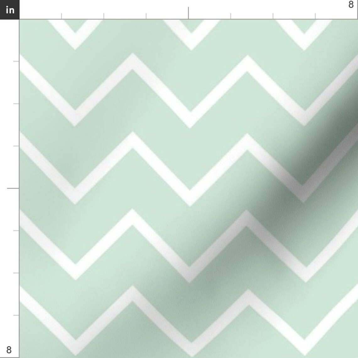 Chevron Fabric Mint Chevron Custom Fabric by Little Arrow - Etsy