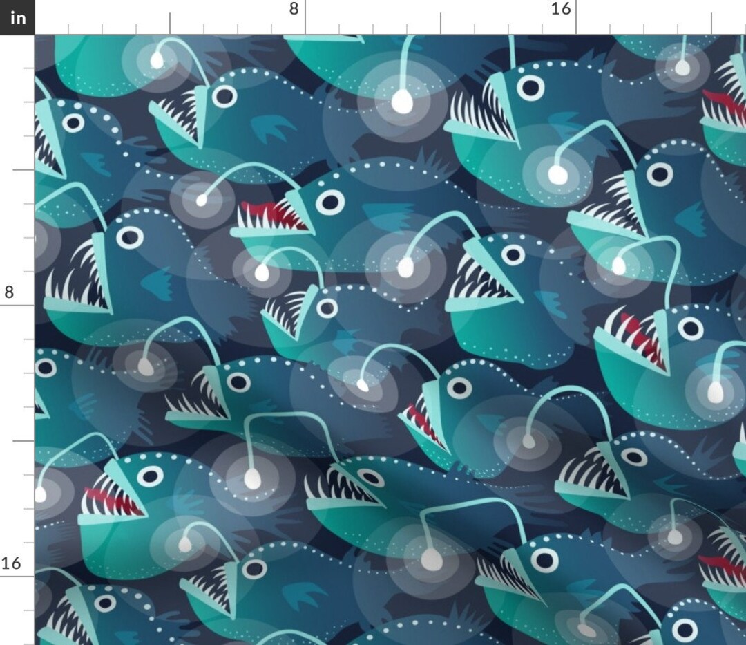 Angler Fish Fabric Bioluminescent Biters by Nanshizzle Underwater Ocean ...