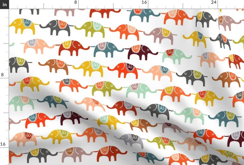 Circus Fabric by The Yard Elephant March By Endemic Mod | Etsy