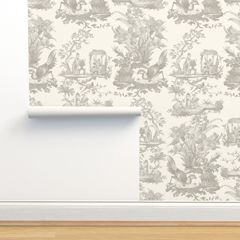 Chinoiserie Wallpaper Chinoiserie Toile by - Etsy