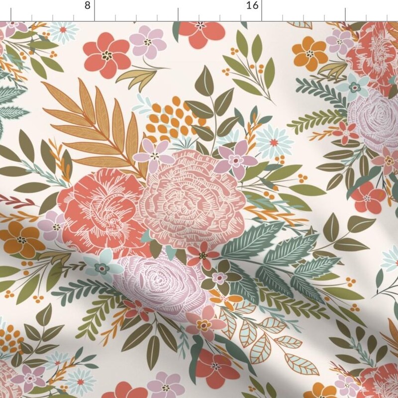 Boho Floral Fabric - Etsy