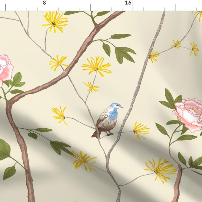 Yellow Chinoiserie Fabric - Etsy