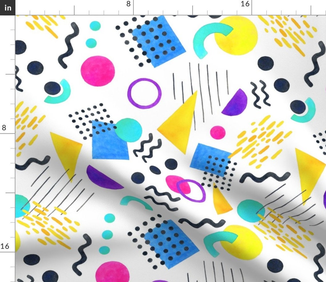 Memphis Style Fabric Memphis Style by Runlenarun 1990s - Etsy