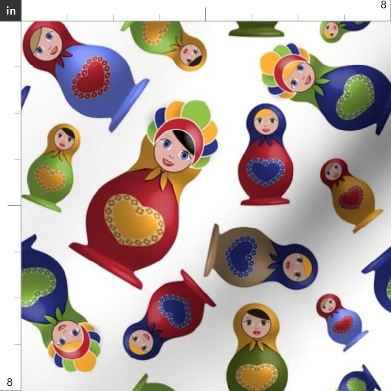 Matryoshka Fabric - Matriochka Dolls by Vannina - Matryoshka Russian ...