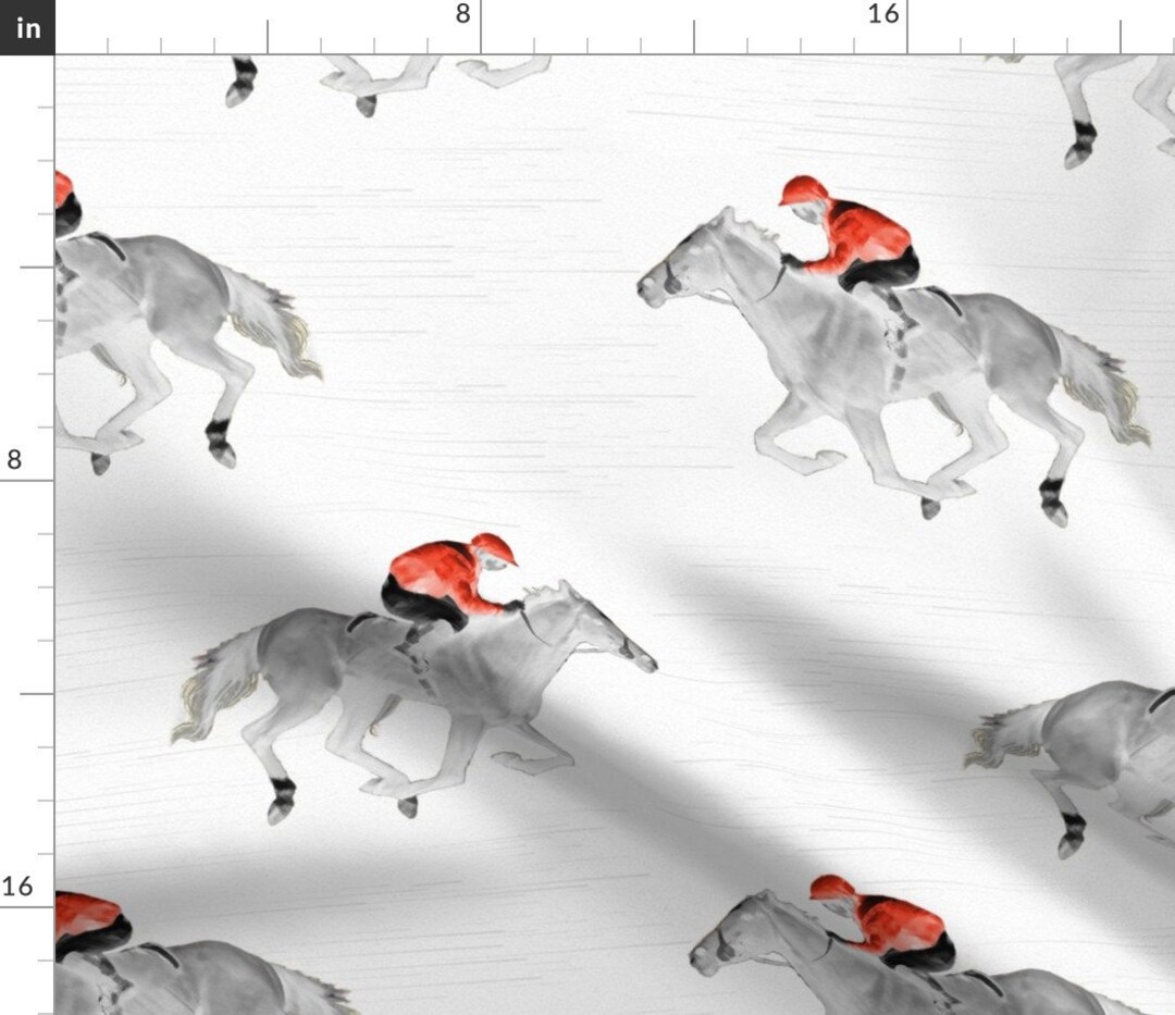 Horse Race Fabric the Jockey by Vintage Style Horse Race Jockey Sports ...