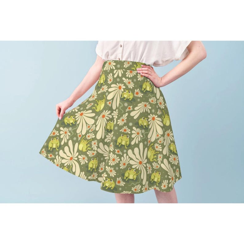 Retro Apparel Fabric - Floral Frogs Medium by Myzoetrope - Psychedelic ...