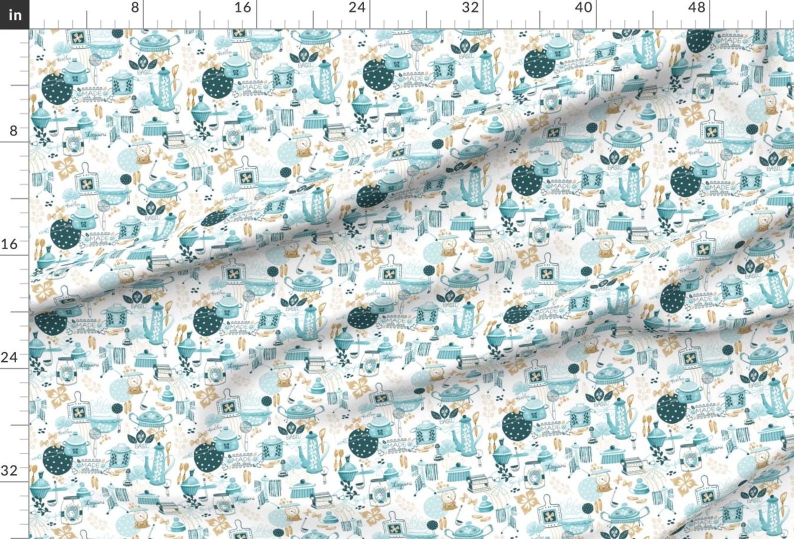 Homemade Pasta Fabric - Kitchen Fabric Pasta Made With Love by ...