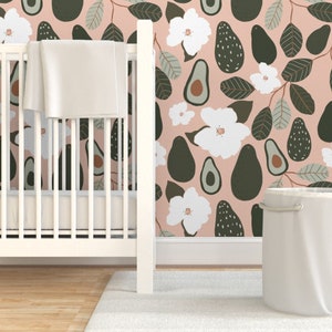 Avocado Wallpaper Avocado Blossoms Jumbo by Indybloomdesign Floral ...