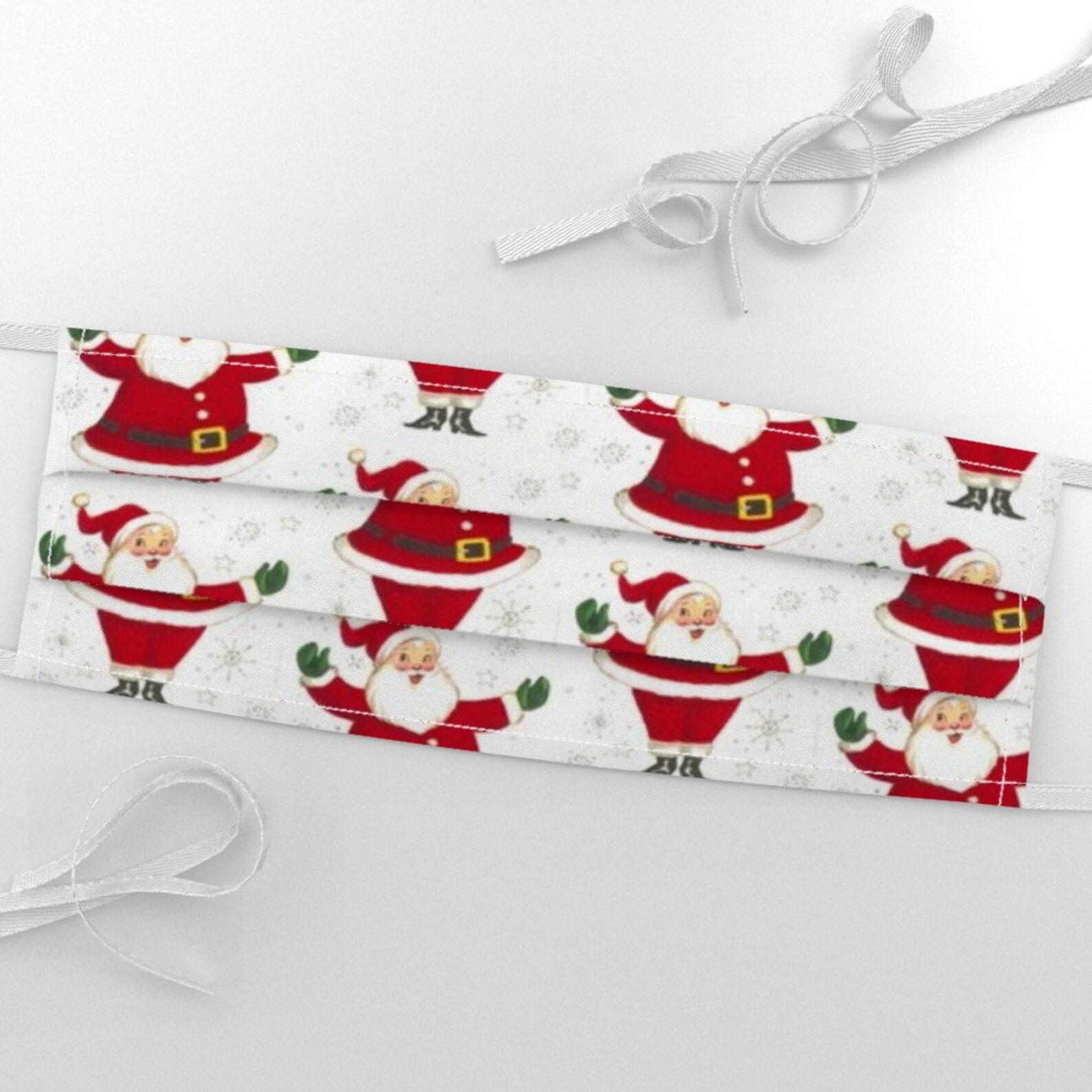 Vintage Santa Fabric Fabric Jolly Santa Christmas Time by | Etsy