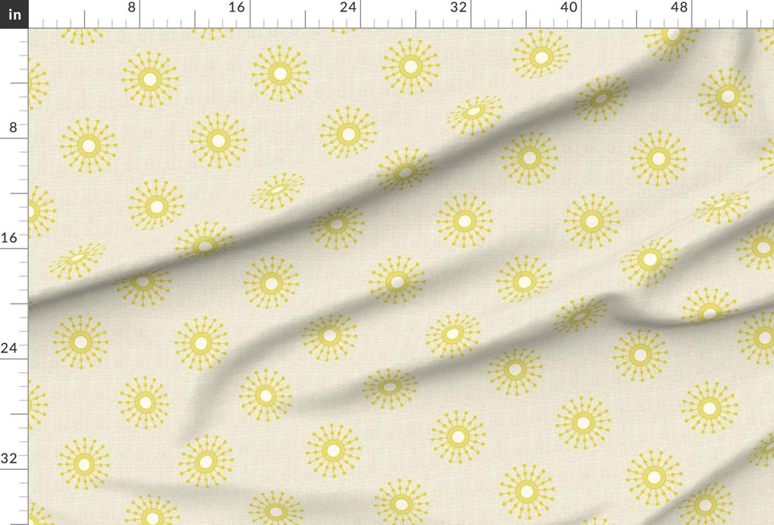 Yellow Star Bursts Fabric - Star Burst Sunshine by Littlerhodydesign ...
