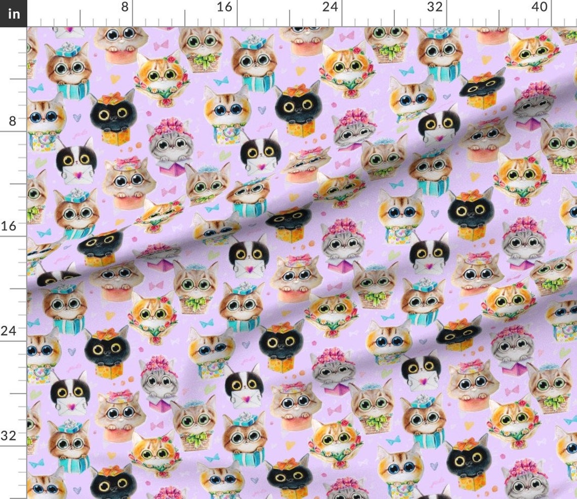 Kitty Gifts Fabric A Meow Meow Gift for You by Dramacatz - Etsy