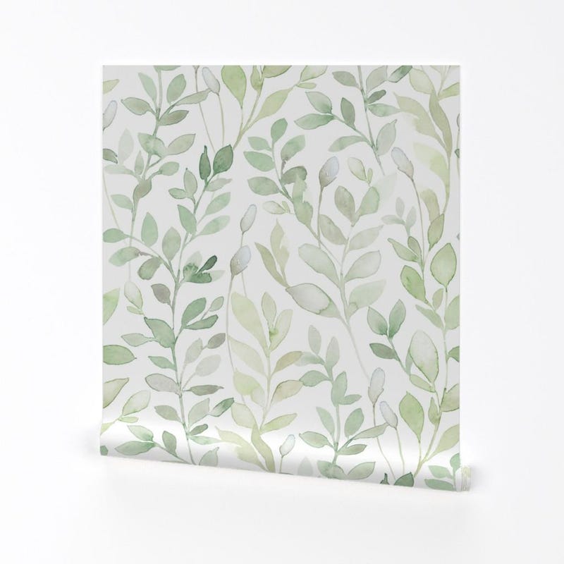Green Leaf Wallpaper - Etsy