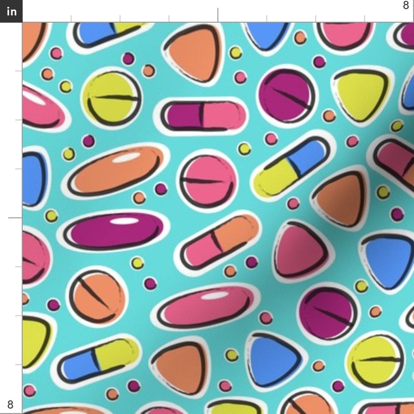 Pills Fabric Pills by Meredith Watson Colorful Medicine - Etsy